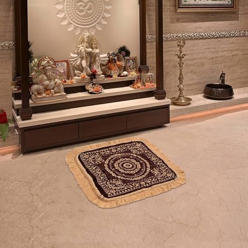 Heart Home Velvet Finish pooja mat for sitting on floor | Traditional ...