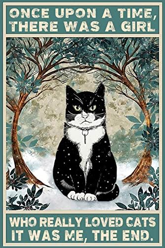 Amazon.com: CrazySign Once Upon A Time Sign Cat Vintage Poster Sign ...