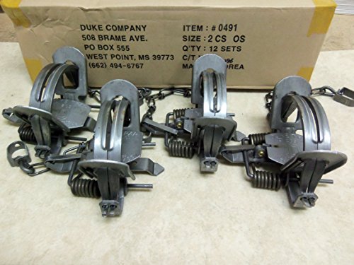 4 Duke #2 CS Offset Traps 5.5 jaw Spread Raccoon Bobcat Coyote Fox ...