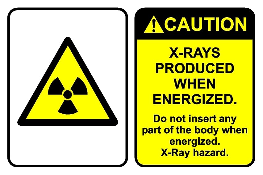 Caution X-Rays produced when energized safety sign - Self adhesive ...