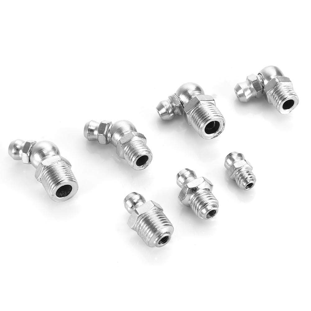 Grease Nipples, 45Pcs M6/M8/M10 Iron Nickel Plating Zerk Grease Nipple ...