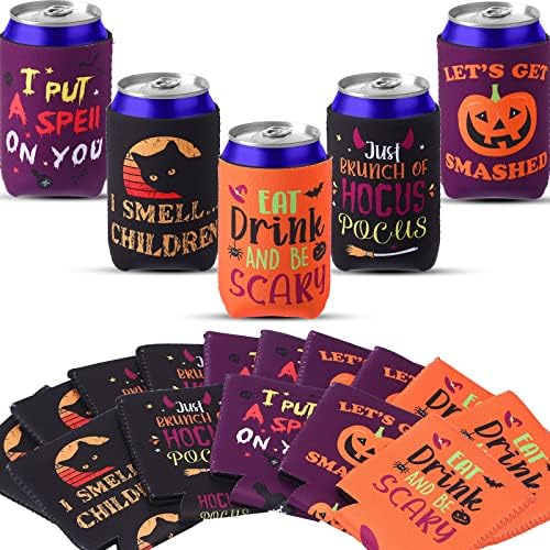 Amazon.com: Shellwei 24 Pcs Shaped Halloween Can Cooler Sleeves 12 oz ...