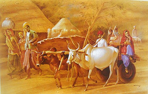Village Scene Indian Poster/ Art of India : Reprint on Paper (Unframed ...