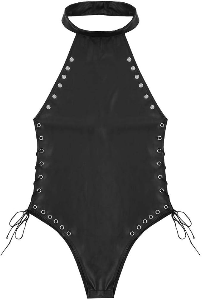 UUKR Women Fashion Teddy Body Garment Halter Neck Hollow Outless ...