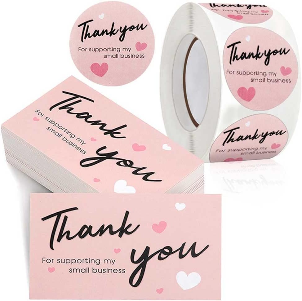 Amazon.com : Jutieuo 620Pcs 1.5'' Thank You Stickers Roll and Business ...