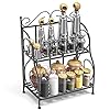 Craftland Wrought Iron Countertop/Cabinet 2 Tier Kitchen Organiser ...