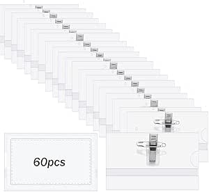 60 PCS Name Badges with Clip and Pin, Plastic Name tag Holder, Clear ID ...