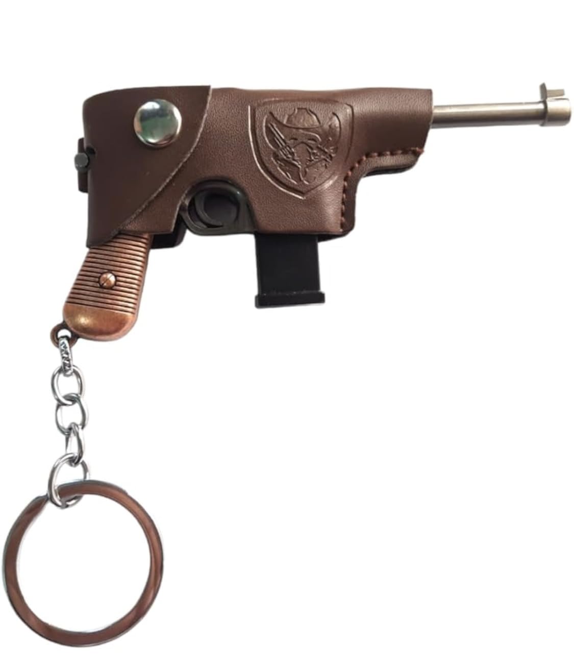 Happier You Revolver Pistol Machine Gun Keychain with Cover | Cover Gun ...
