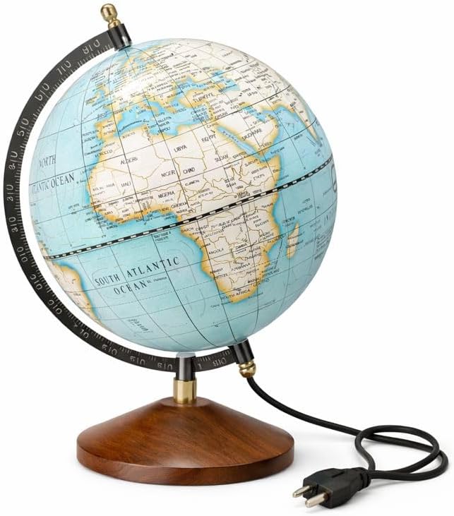 GLOBE DADDY Decorative World Globe with Wooden Base, Multi Colour ...