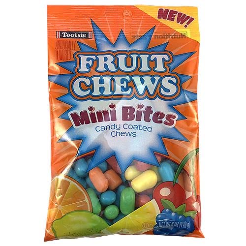 Amazon.com : Tootsie Fruit Chew Mini Bites Candy Coated Chews - 6-oz ...