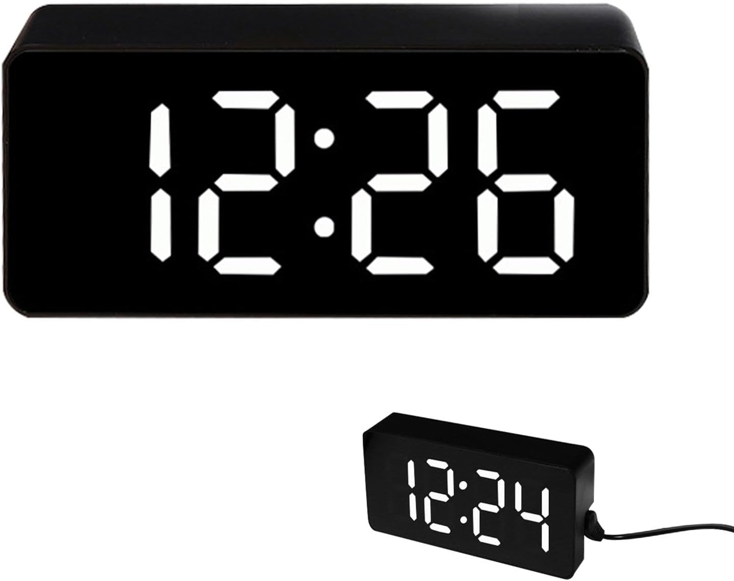 Digital Alarm Clock, Alarm Clocks Bedside Mains Powered, Battery Alarm ...