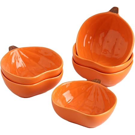 Amazon.com: Dandat 24 Pcs Fall Ramekins 6 oz Oven Safe Pumpkin Ceramic ...