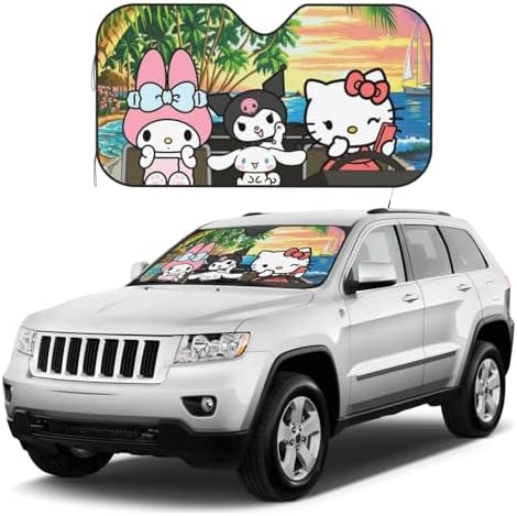 Amazon.com: Covabeach Cute Cartoon Windshield Sun Shade - Car Window ...