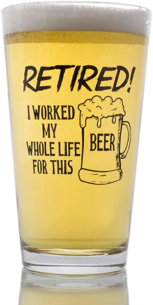 Amazon.com | Best Retirement Gift Beer Glass - Funny Etched 16 oz Pint ...