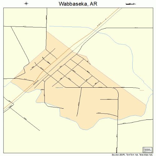 Large Street & Road Map of Wabbaseka, Arkansas AR - Printed poster size ...