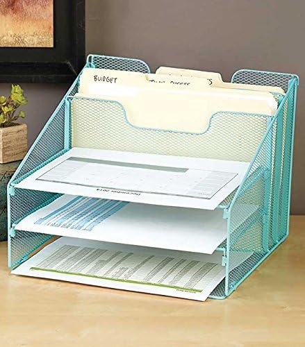 Amazon.com : File Organizer (Blue 5-Compartment Desktop File Organizer ...