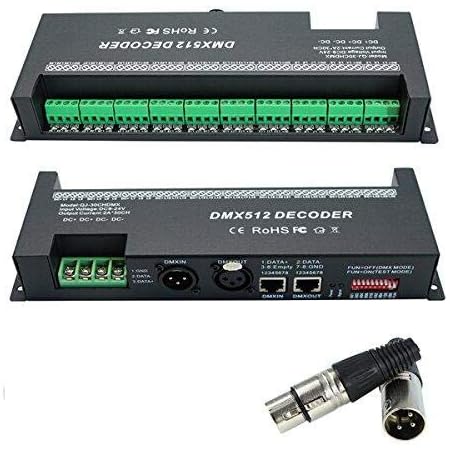 DMX 512 LED Decoder Controller for RGB Tape Strip Light Dimmer Driver ...