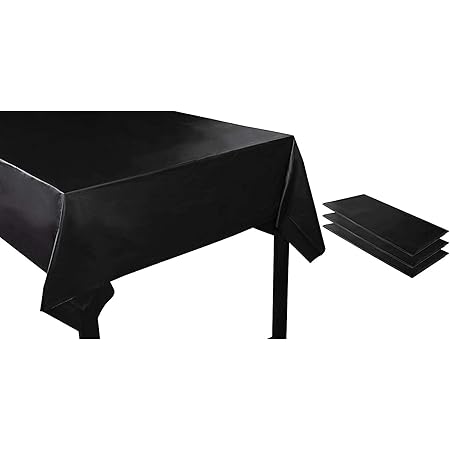 Amazon.com: PACK OF 4 BLACK Disposable Plastic Tablecloths, 54 x 108 ...
