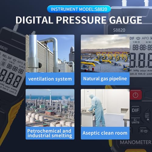 Snapklik.com : Digital Air Pressure Meter,+/-36.80kPa Dual-Port ...