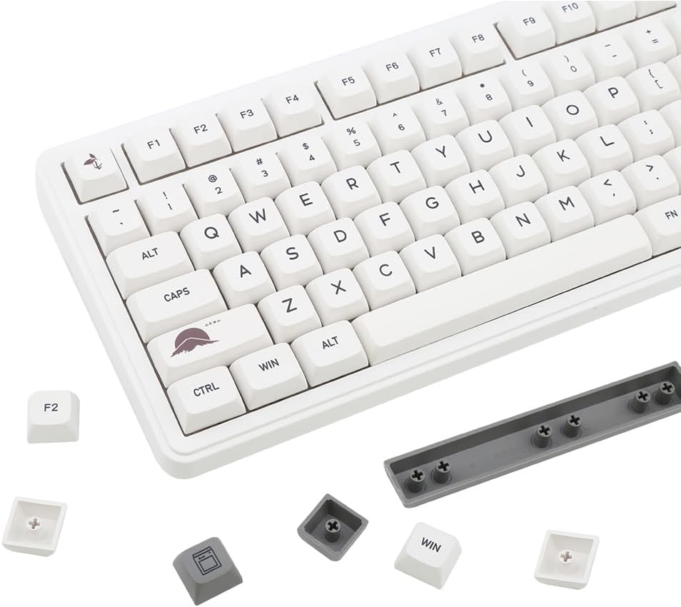 Amazon.com: 131keys PBT Keycaps XDA Profile Key Caps,White Grey ...