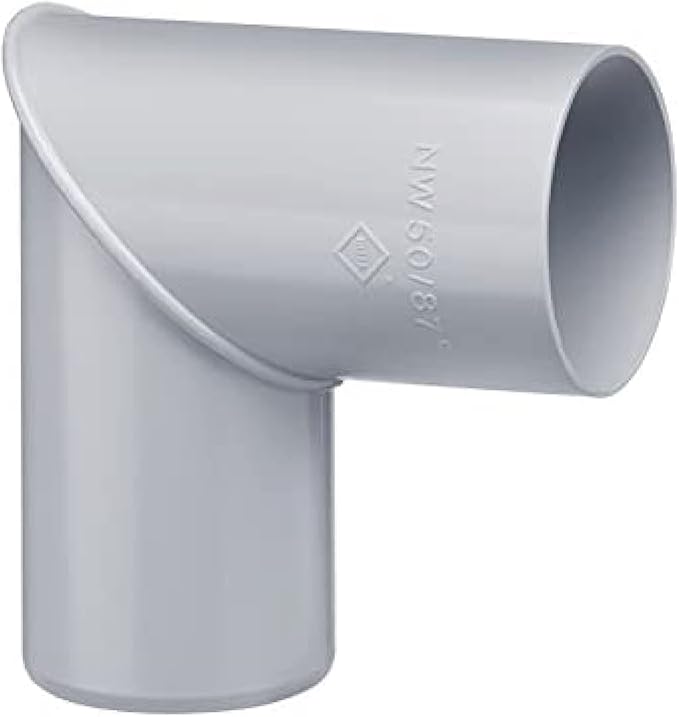 INEFA Regenrohrbogen 87 Grad für Fallrohr, PVC DN 50, 1 Stück Grau ...