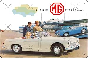 Amazon.com: MG MIDGET Metal Print Metal Tin Sign 12 X 8 Inch Funny Man ...