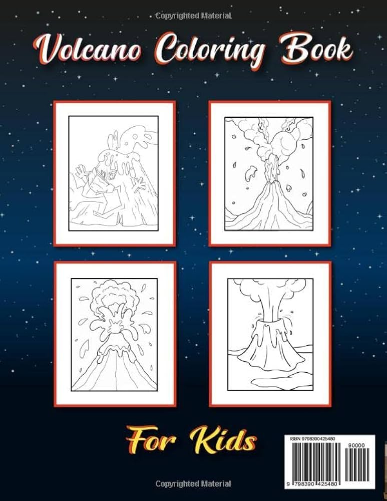 volcano coloring book pages