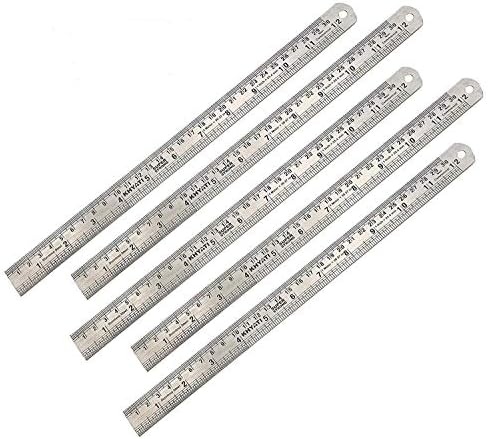 KABEER ART 5 Piece Stainless Steel Ruler 12 Inch / 30 cm Straight ...