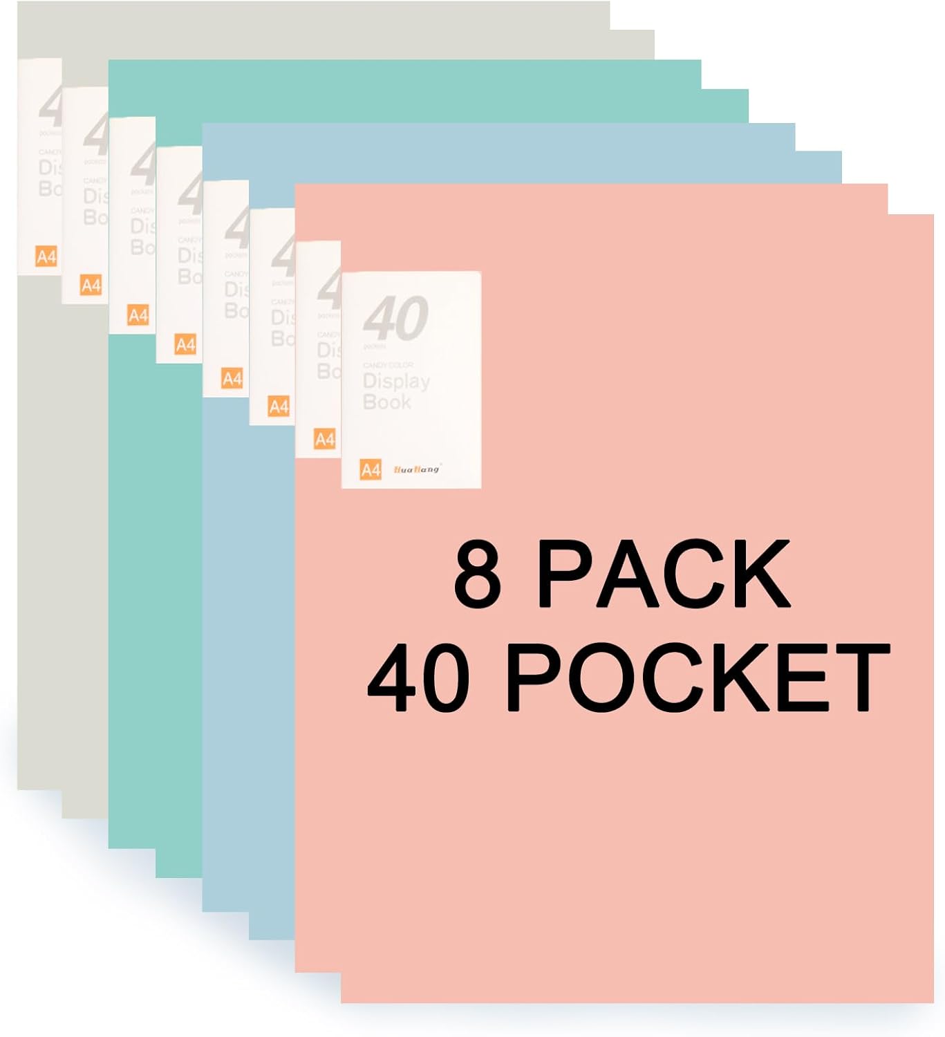 APACALI 8 PCS A4 Display Folders 40 Pockets, A4 Display Book ...