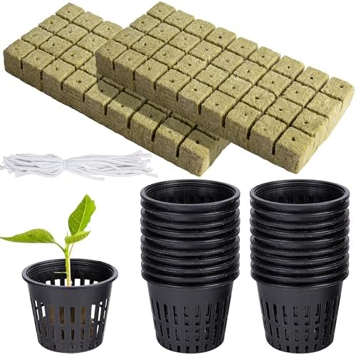 Rockwool Grow Cubes Set for Hydroponics - 36Ps Stonewool Starter Plugs ...