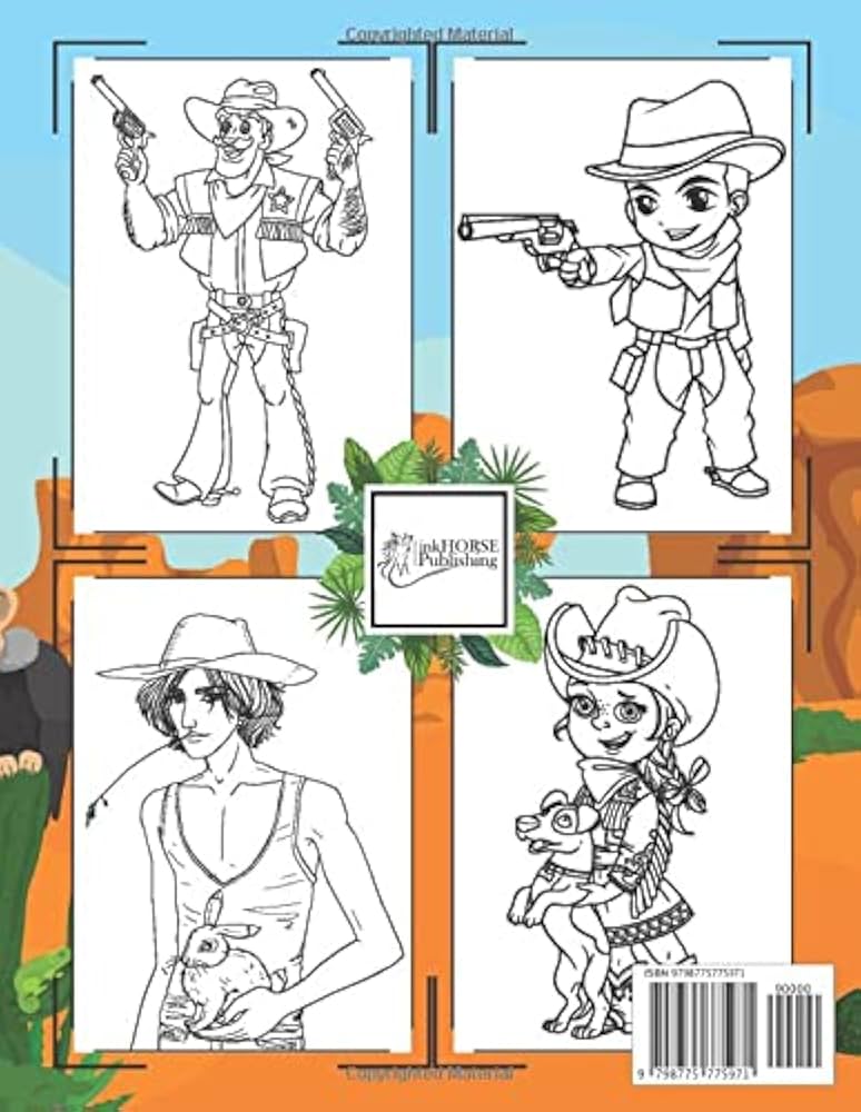 kids coloring pages cowboy cowgirl