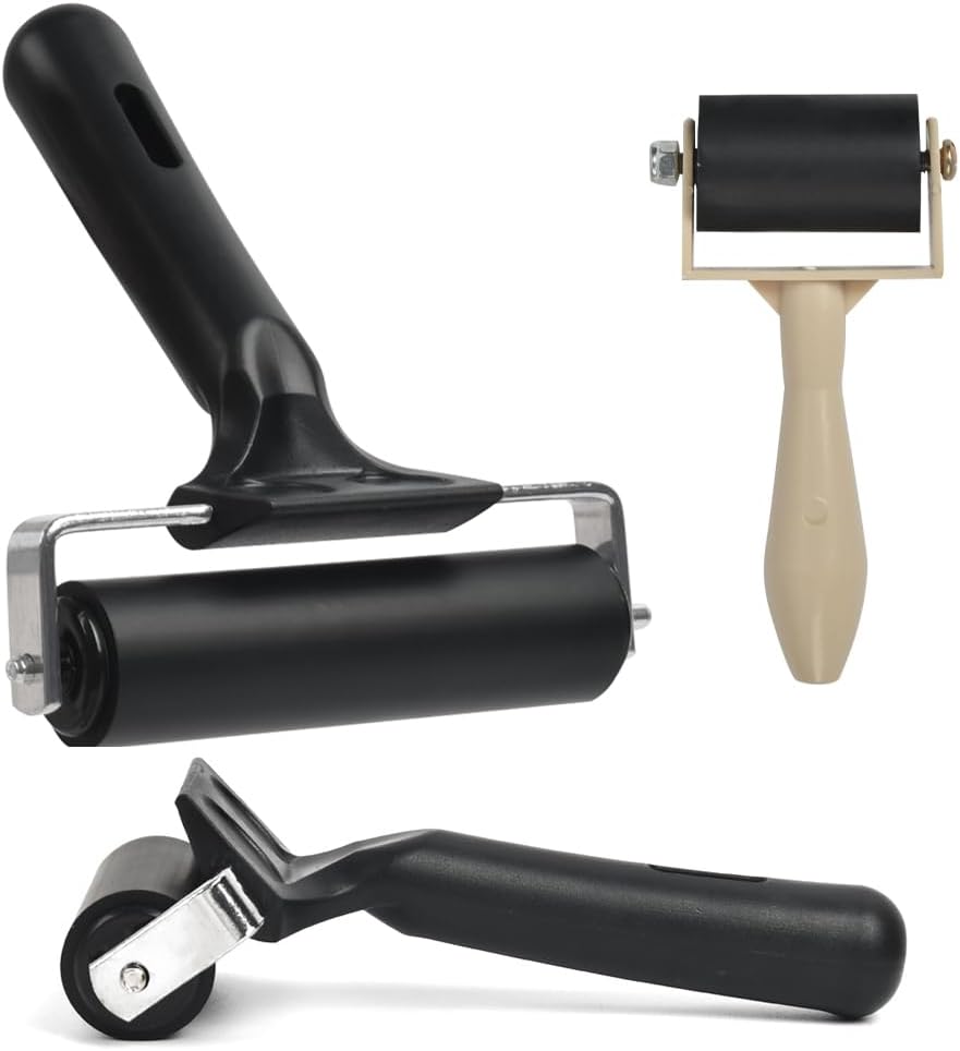 3Pcs Brayer Roller for Crafts Print Roller FOCCTS Art Screen Roller ...