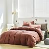 Amazon.com: Luxlovery Brick Red Comforter Set King Dark Rust Bedding ...