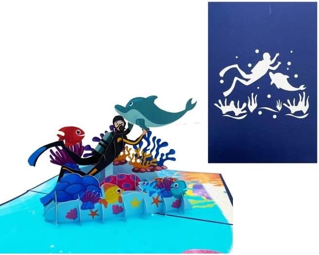 Amazon.com : ETA 3D Under the Ocean Pop Up Card for Diver, 3D Birthday ...