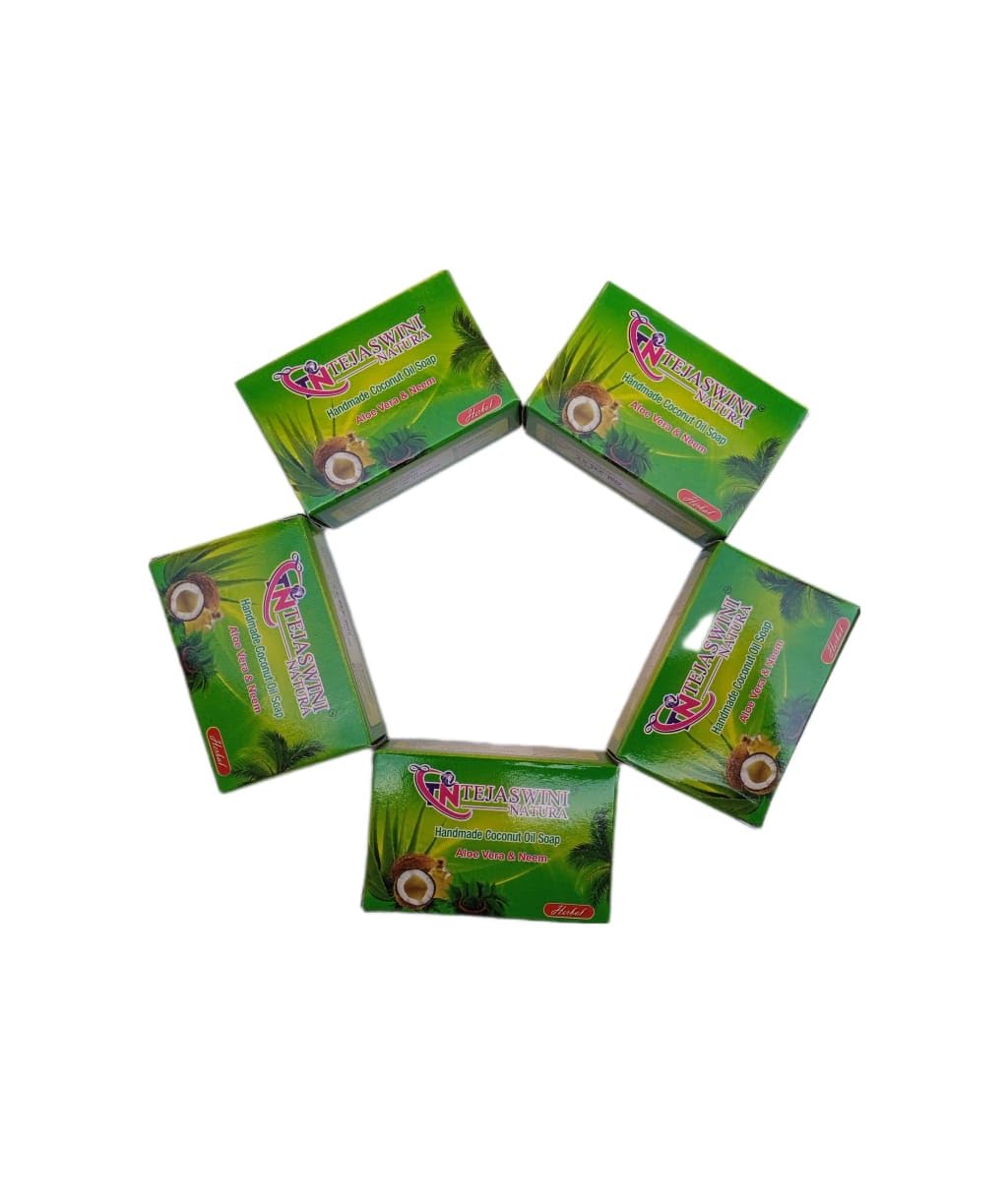 Buy Tejaswini Natura handmade coconut oil soap ALOE VERA & NEEM 5Nos x ...
