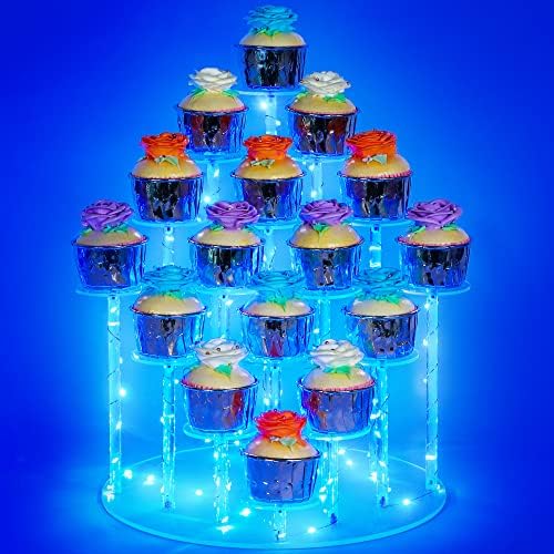Amazon.com | Cupcake Stand - 3 Tier Cupcake Tower with Rechargeable ...