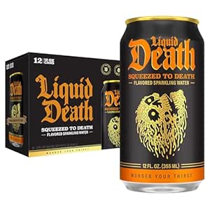 Amazon.com: Liquid Death, Squeezed to Death, Orange-Flavored Sparkling Water, 12-Pack (12oz Cans ...