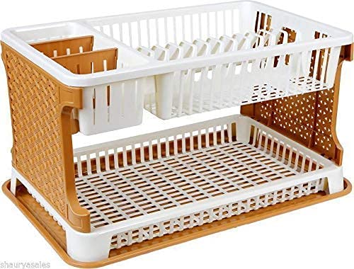 Dhwani Enterprise Plastic 2 Layer Kitchen Dish Organizer Storage Rack ...