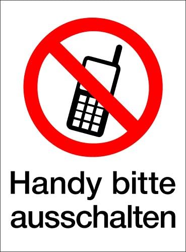 Schild Handy bitte ausschalten, Kunststoff, selbstklebend : Amazon.de ...