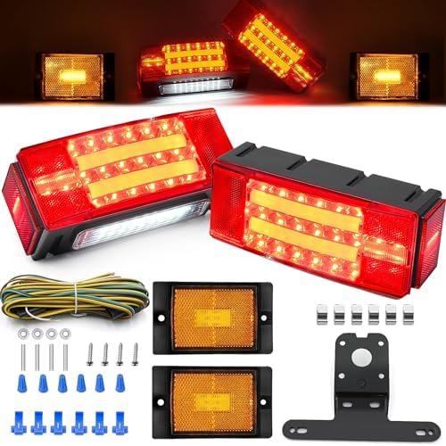 Amazon.com: RVXHUA LED Submersible Trailer Tail Lights Kit, 12V LED ...