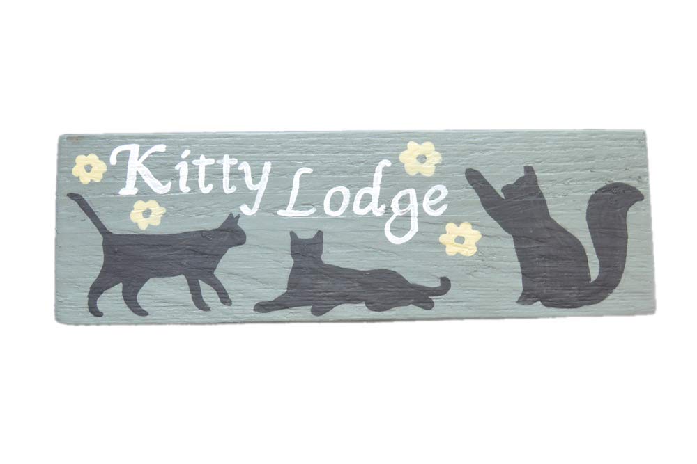 Personalised Wooden Cattery Sign, Cat Kitten Name Plaque, Cat Bed, Pet ...
