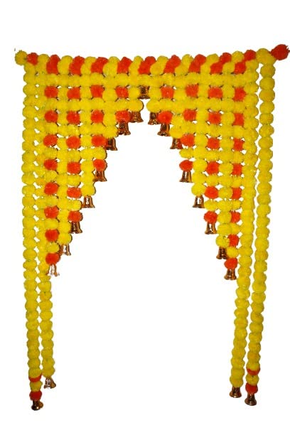 Virushka Marigold Flower Bandhanwar , Full Door Hanging| Decoration ...