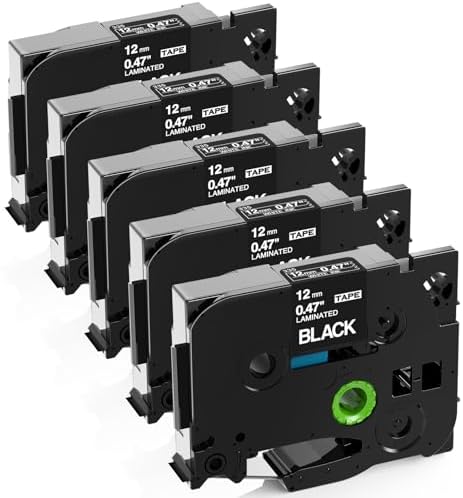 TZe-335 Ptouch 12mm Tape White on Black Replace for Brother TZe TZ Tape ...