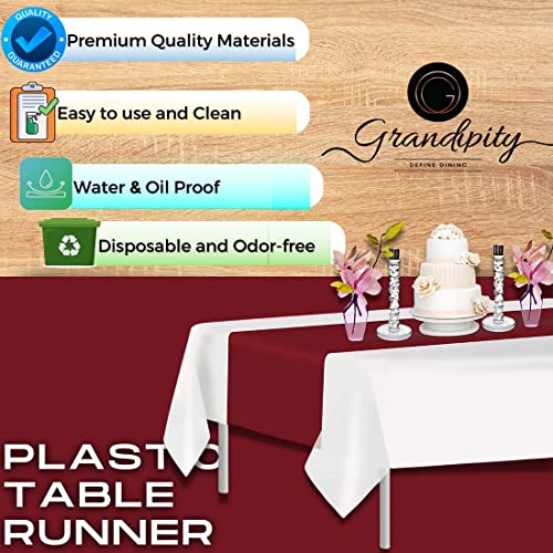 Snapklik.com : Burgundy 12 Pack Premium Disposable Plastic Table Runner ...