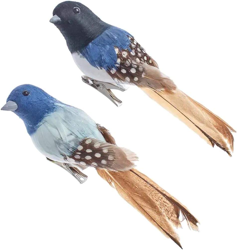 Amazon.com: The Bridge Collection White Glittered Clip-On Bird ...