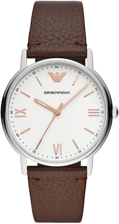 Emporio Armani Damen Analog Quarz Uhr mit Leder Armband AR1989 : Amazon ...