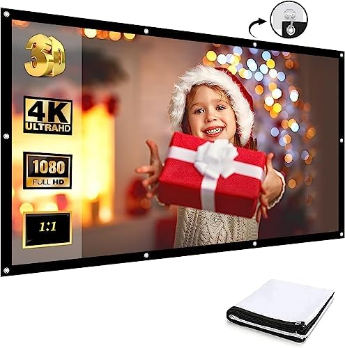 Vilro 300 inch Projector Screen,4K HD 4:3 Portable Video Projector ...