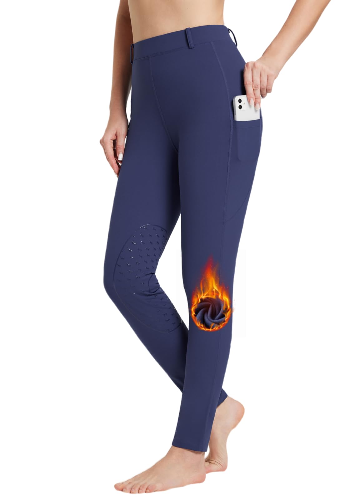 BALEAF Women's Winter Riding Pants Horse Breeches Knee-Patch Fleece ...