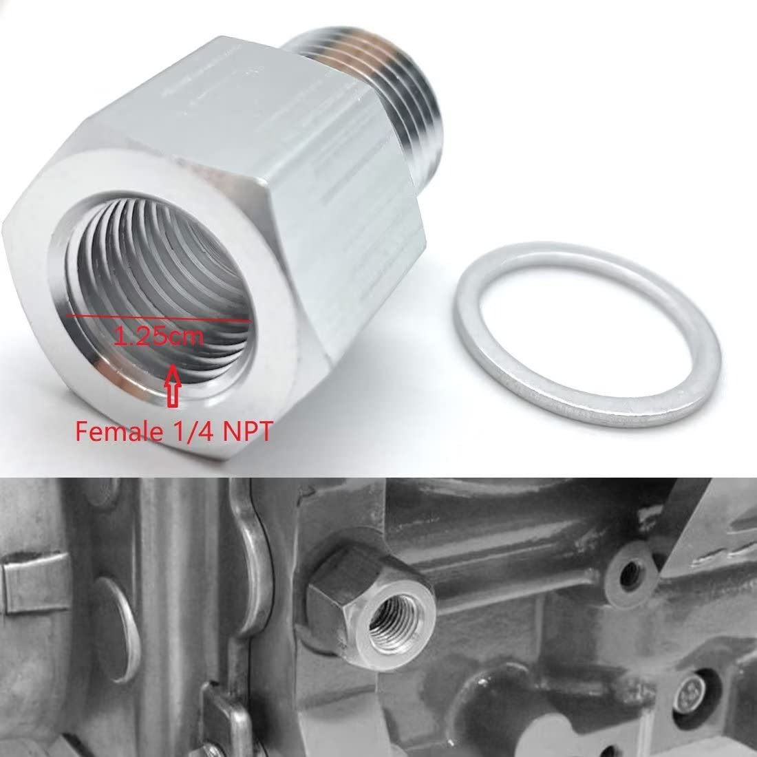 Snapklik.com : LS Engine Swap Male M16-1.5 Adapter Female 1/4 NPT Oil ...