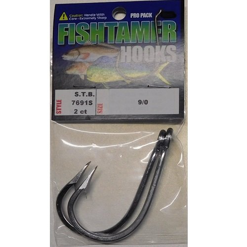 STB Stainless Big Game Hooks Sizes 6/0-12/0 - Super Sharp Fish Tamer Pro Pack (2pk) (9/0 ...